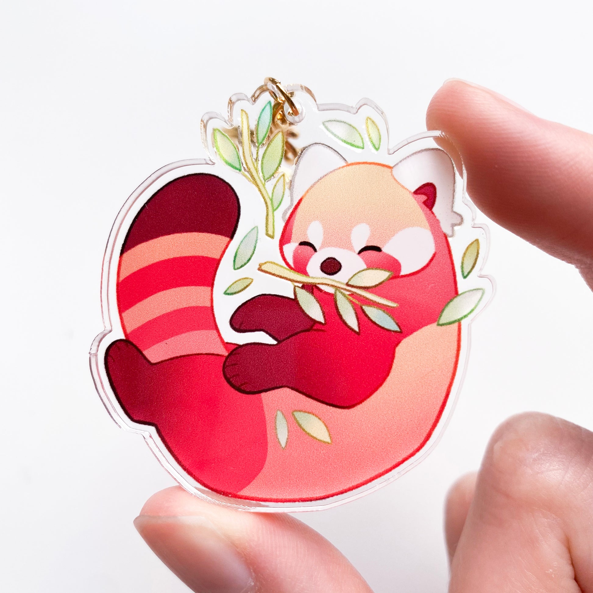 cute red panda acrylic keychain – PaperCalypso